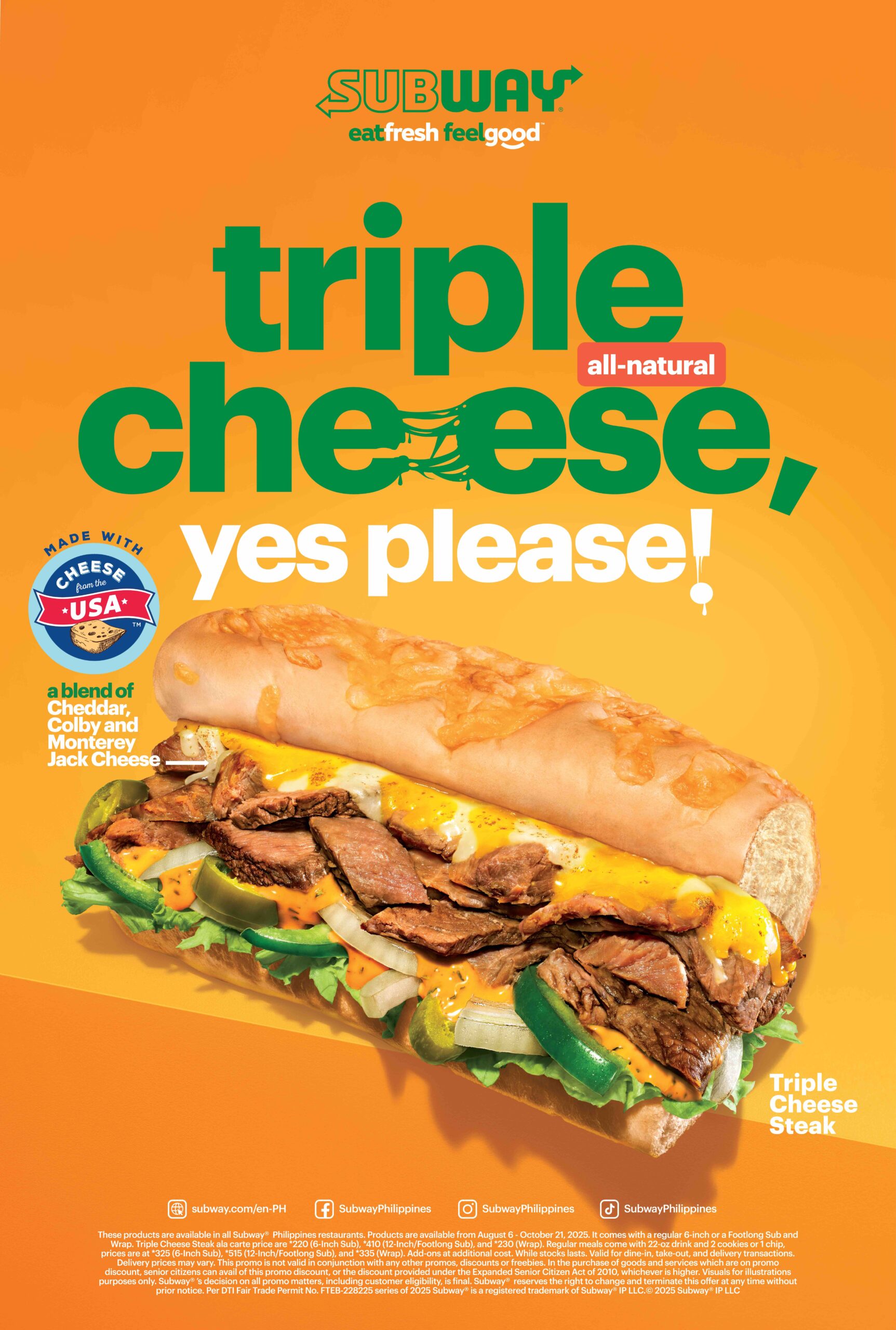 All-natural, all-fresh: Subway’s Triple Cheese Steak is here until ...